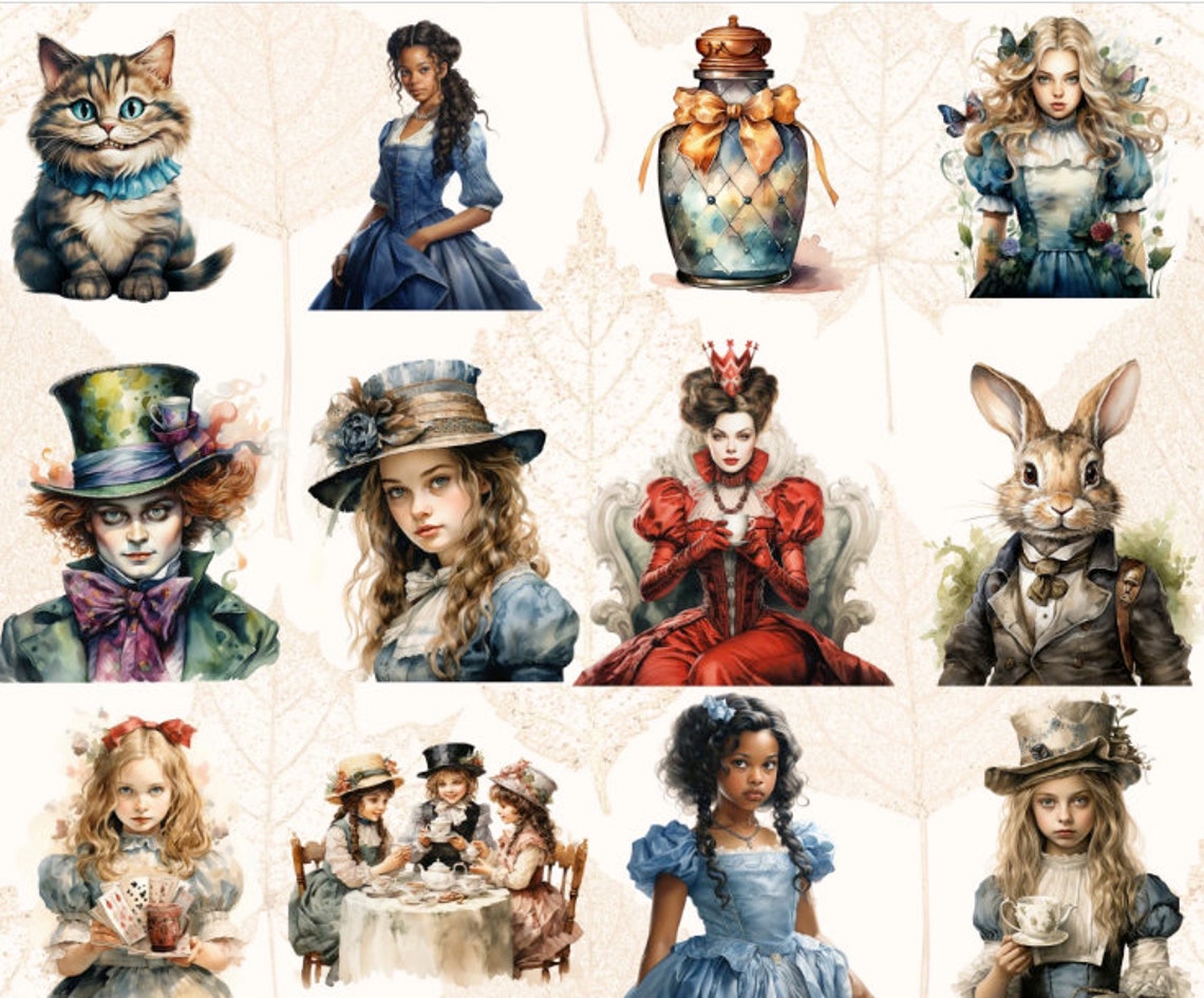Victorian Fairytale Clipart Mega Bundle (300 PNG), Watercolor Fantasy ...