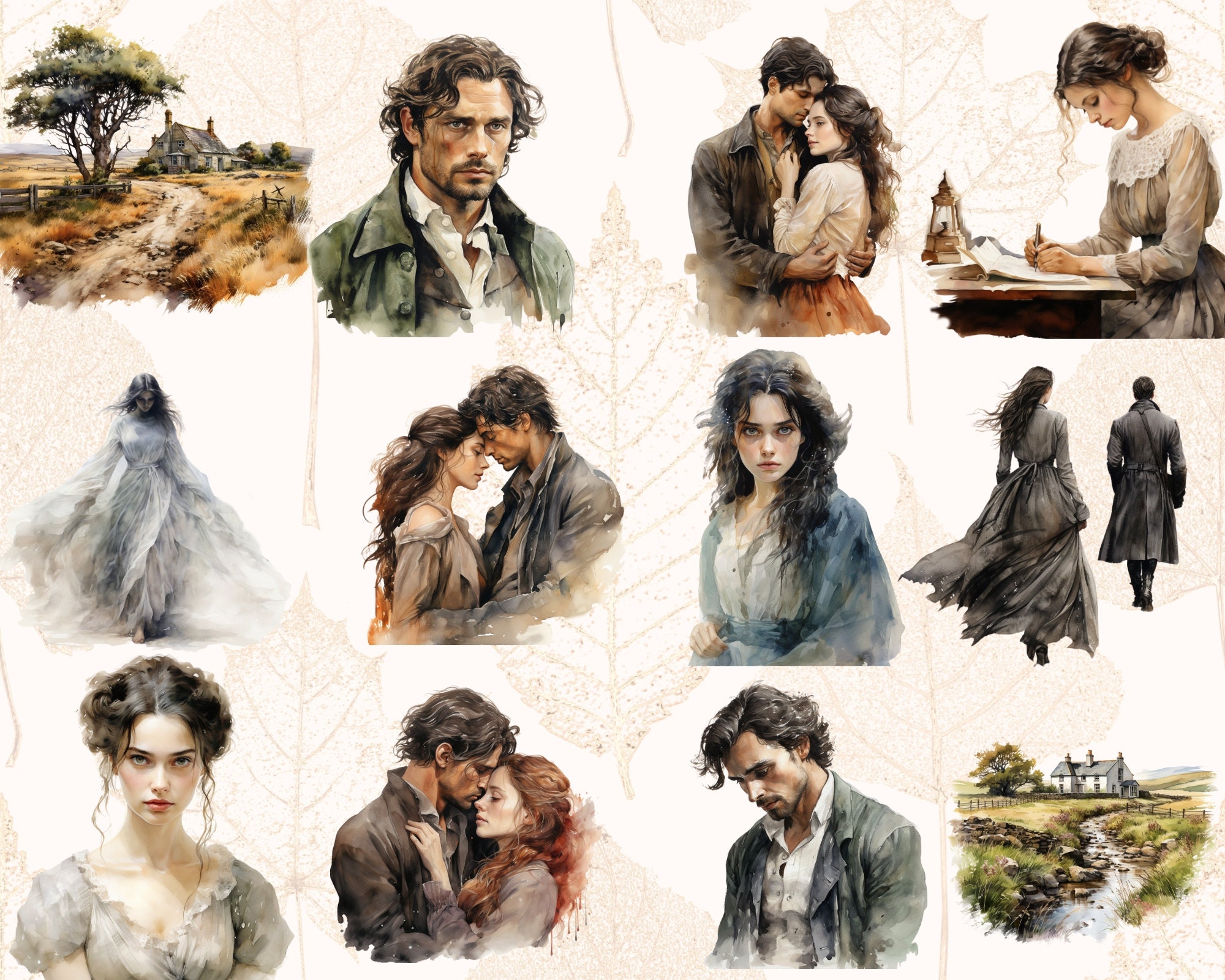 Wuthering Heights Victorian Clipart 60 PNG, English Gothic Romance ...