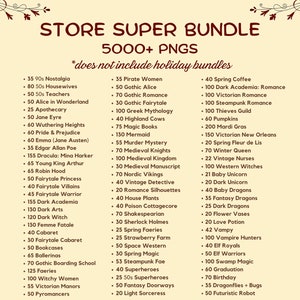 Store SUPER Clipart Bundle (5000+ PNG), Watercolor Bookish Fantasy Junk ...