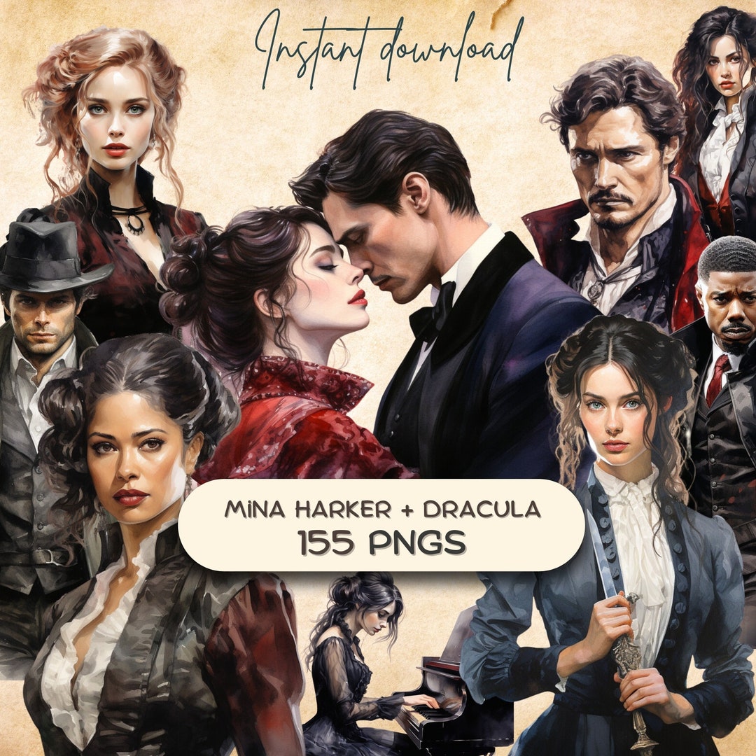 Dracula: Mina Harker (155 PNG) Clipart Bundle, Victorian Gothic ...