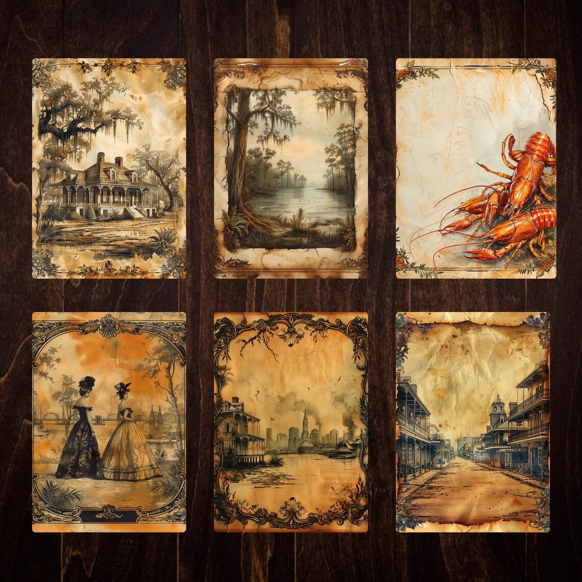 Vintage New Orleans Printable Journal Pages (25PNG), NOLA Scrapbooking ...