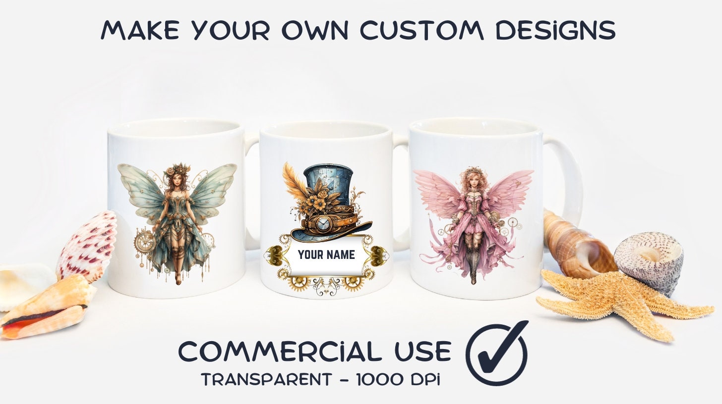 Steampunk Fairy Clipart 53 Pngs, Watercolor Fae Bundle, Fantasy ...