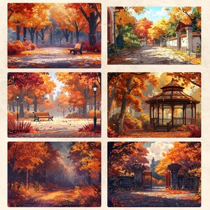 Autumn Visual Novel Background Bundle (20 PNG), High-res Low-fi ...