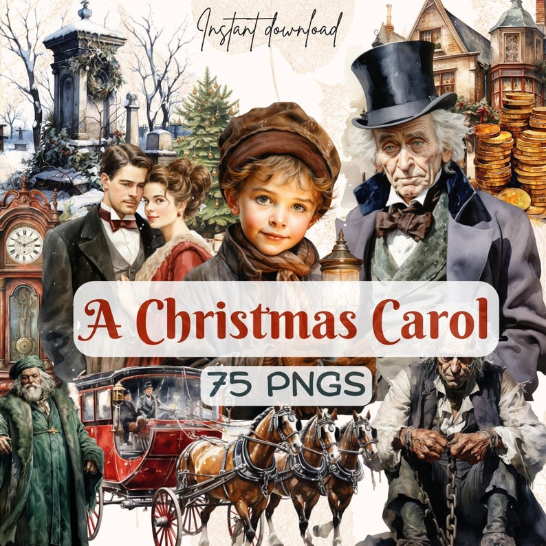 Victorian A Christmas Carol Clipart 75 PNG, Charles Dickens Literature ...