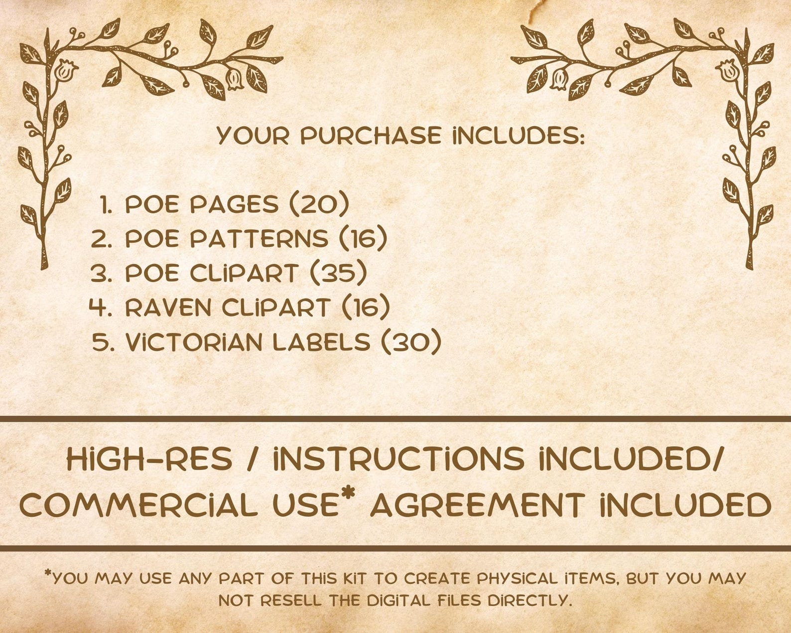 Edgar Allan Poe Junk Journal Kit (117 PNG), Victorian Macabre ...