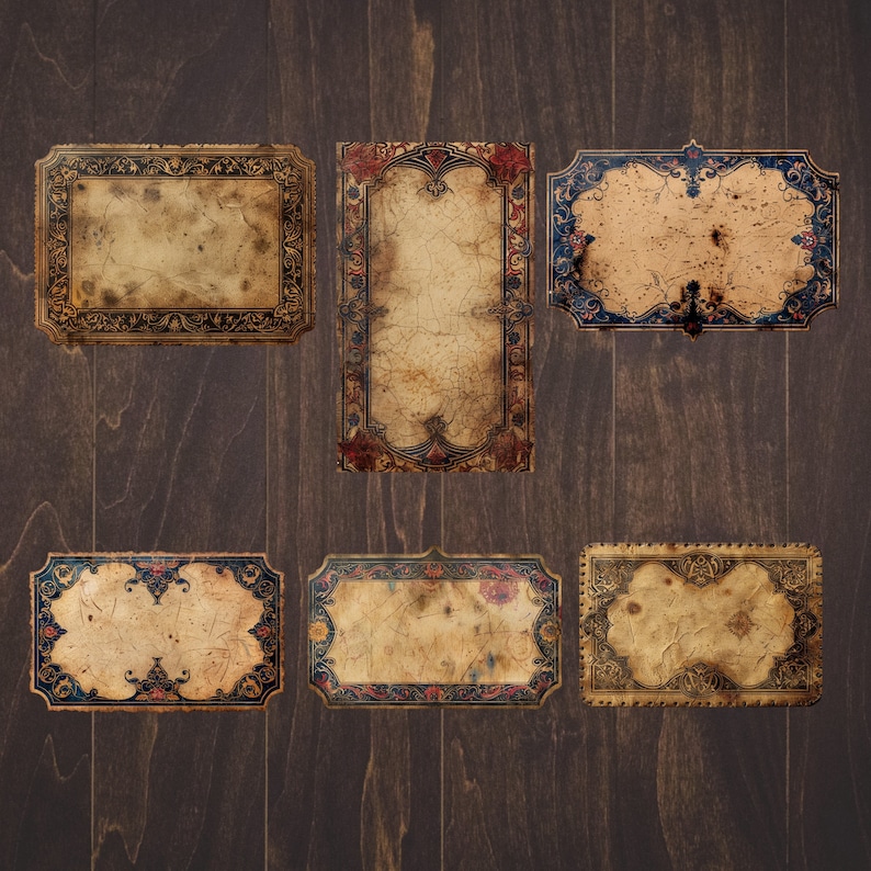 Medieval Label Ephemera Bundle 40 PNG, Printable Middle Ages Supplies ...