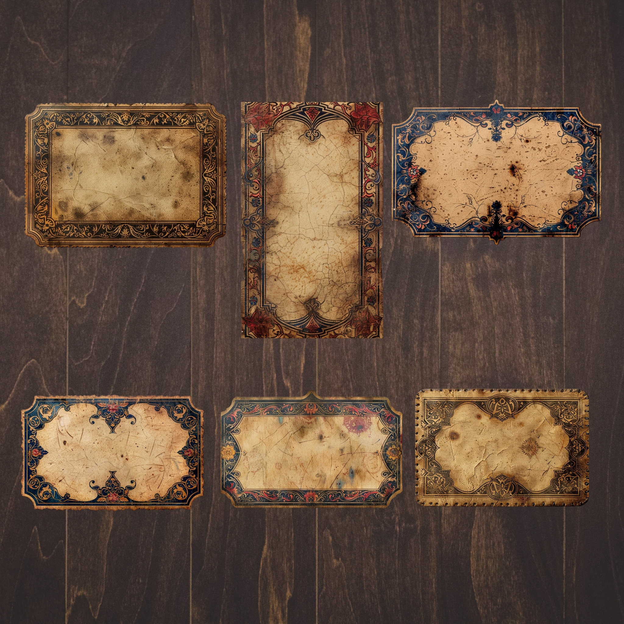 Medieval Label Ephemera Bundle 40 PNG, Printable Middle Ages Supplies ...