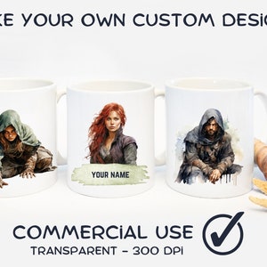 Thieves' Guild Clipart Bundle (100 PNG), Medieval Fantasy Scrapbooking ...