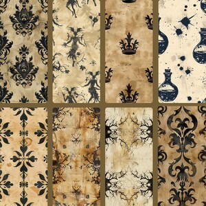 Dark Fantasy Digital Paper/seamless Patterns (21 PNG), Dark Cottagecore ...
