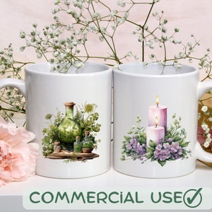 Botanical Magic Clipart (30 PNG), Shabby Chic Fantasy Scrapbooking ...