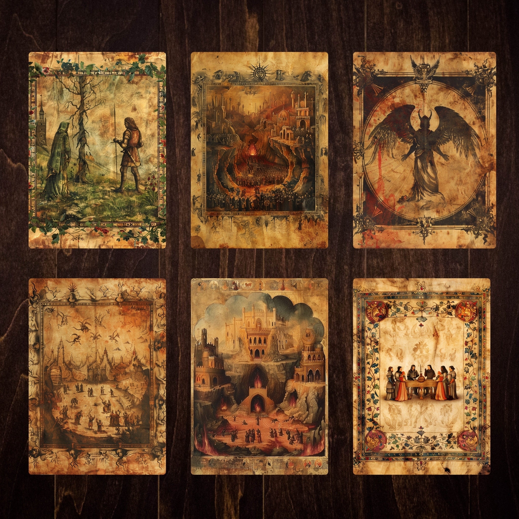 Illuminated Manuscript Medieval Junk Journal Pages 50 PNG, Scrapbooking ...