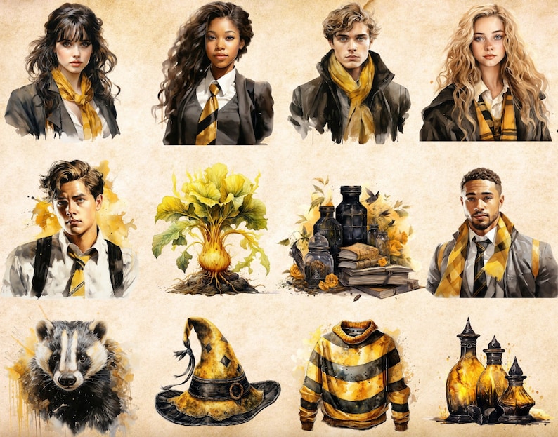 Magic School Clipart COMBO Bundle (500+ PNG), Wizard House Supplies ...