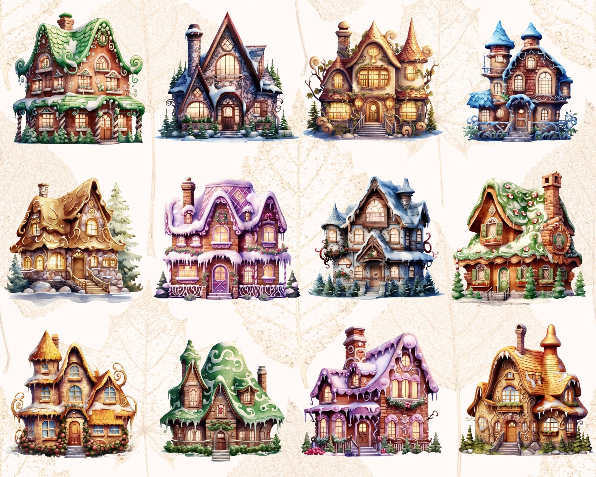 Fantasy Winter Cottages Pngs (50), Holiday Season Clipart, Mini ...