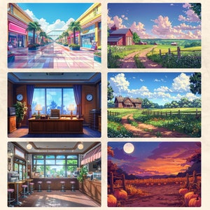 Visual Novel Background Bundle (150+ PNG), High-res Locations for ...