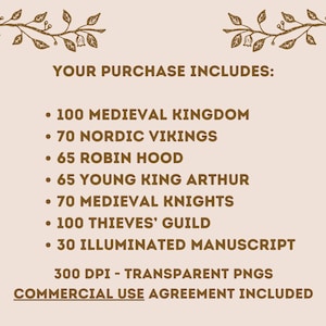Medieval MEGA Clipart Bundle (500 PNG), Fantasy Romance Scrapbooking ...