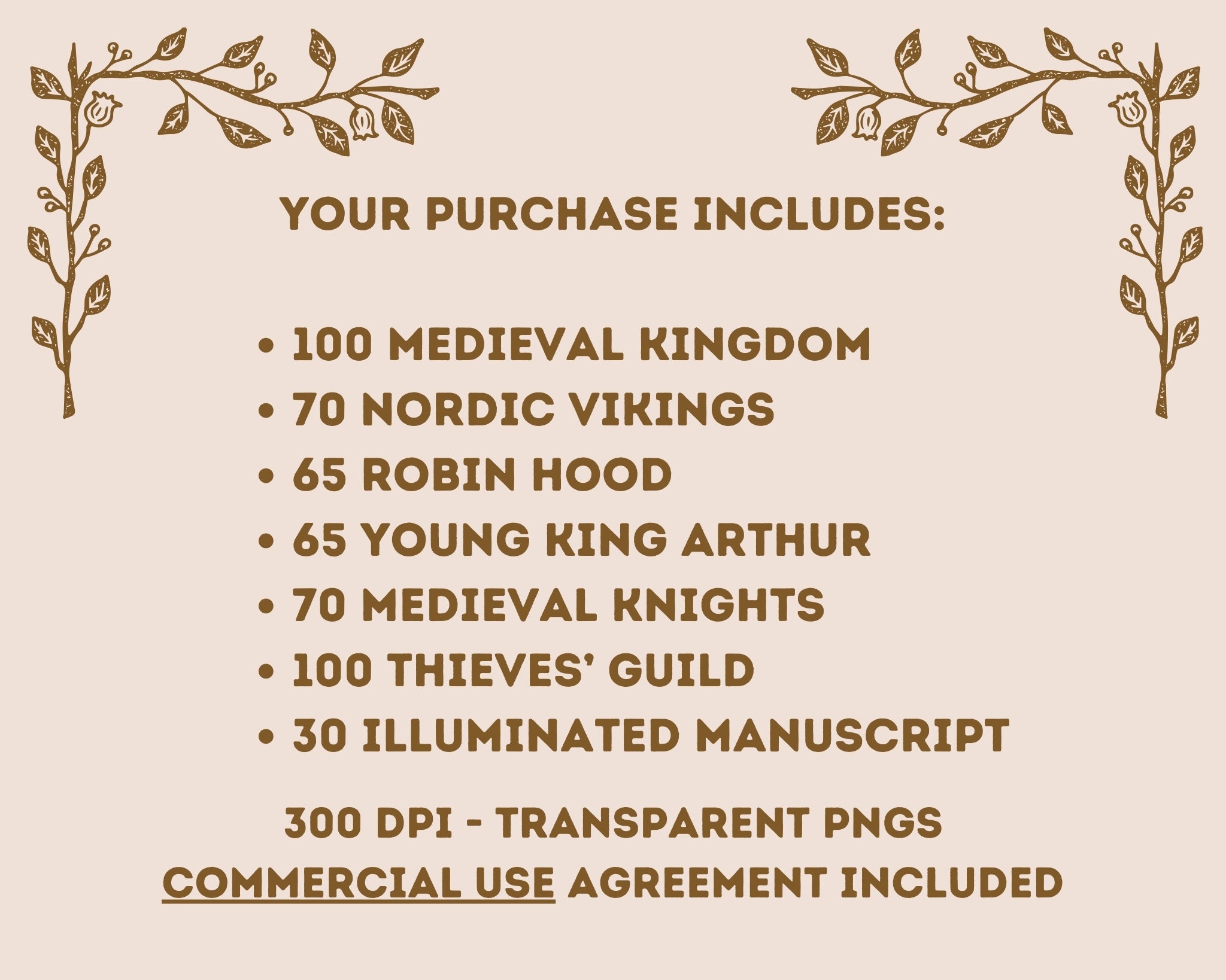 Medieval MEGA Clipart Bundle 500 PNG, Fantasy Romance Scrapbooking ...