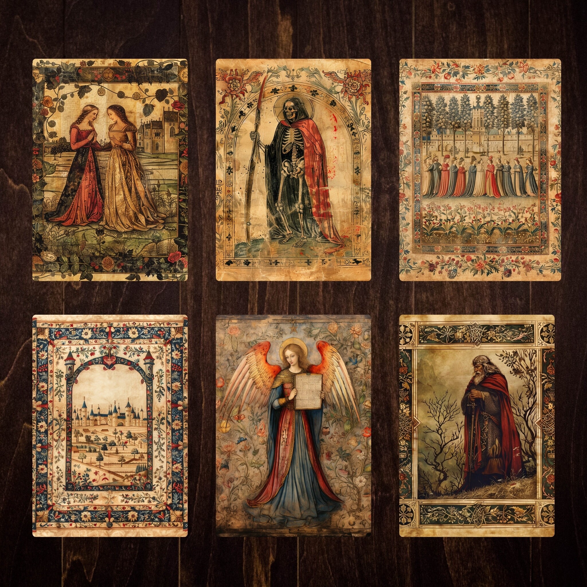 Illuminated Manuscript Medieval Junk Journal Pages (50 PNG ...