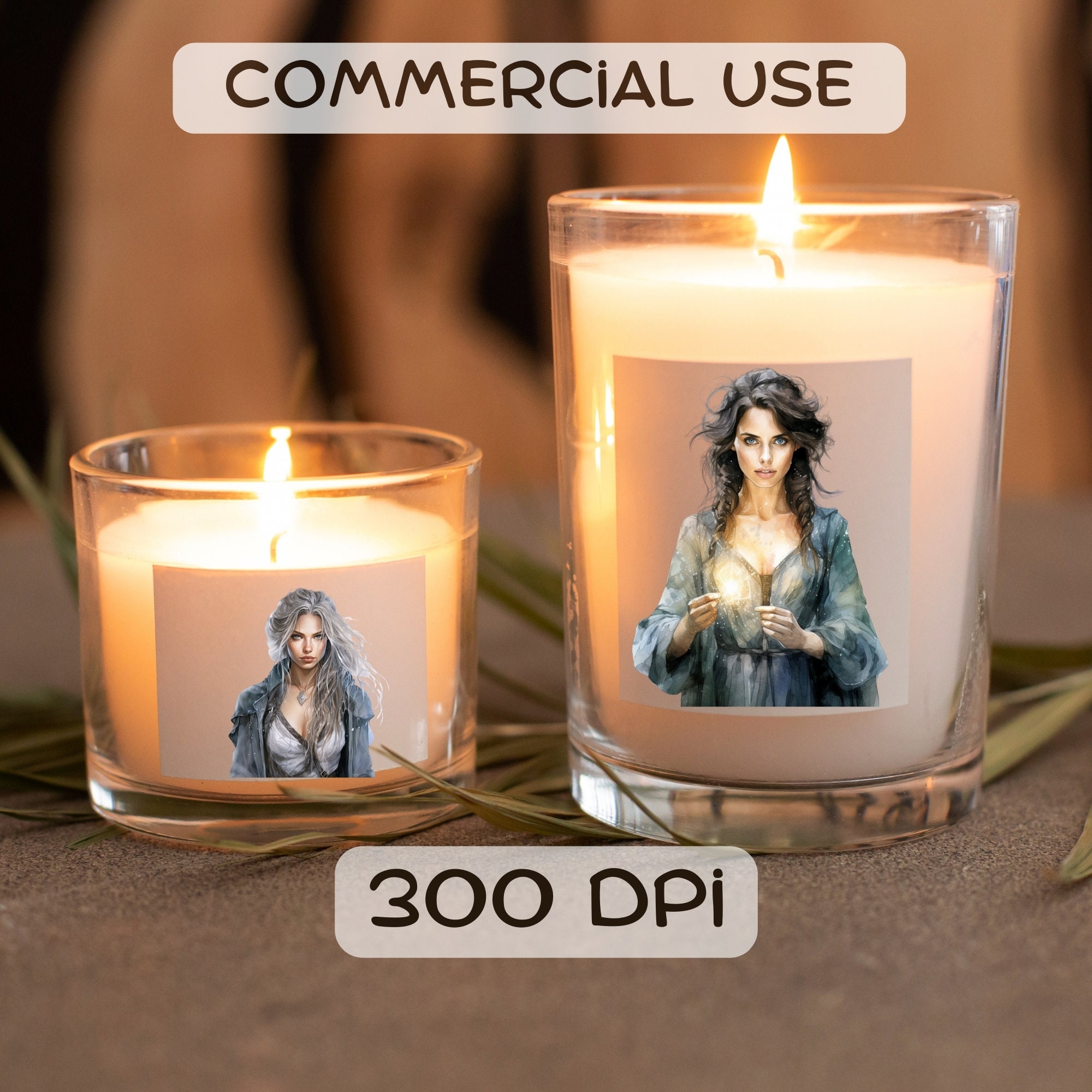 Elemental Magic: Light Sorceresses Clipart (20 Pngs), Bookish Fantasy ...