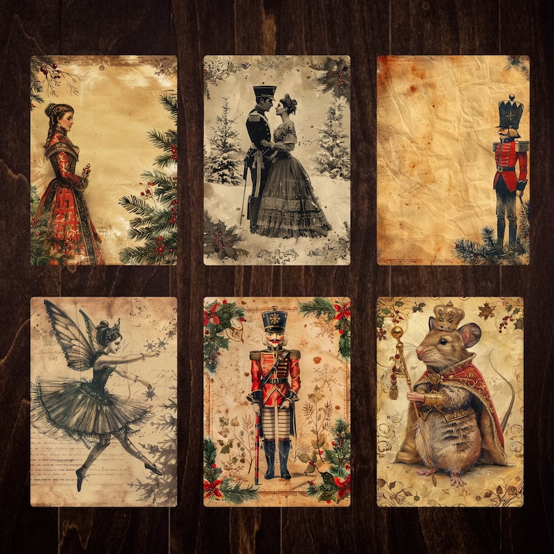 The Nutcracker Junk Journal Pages (20 PNG), Holiday Scrapbooking Paper ...