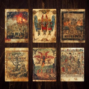 Dark Illuminated Manuscript Medieval Junk Journal Pages (50 PNG ...
