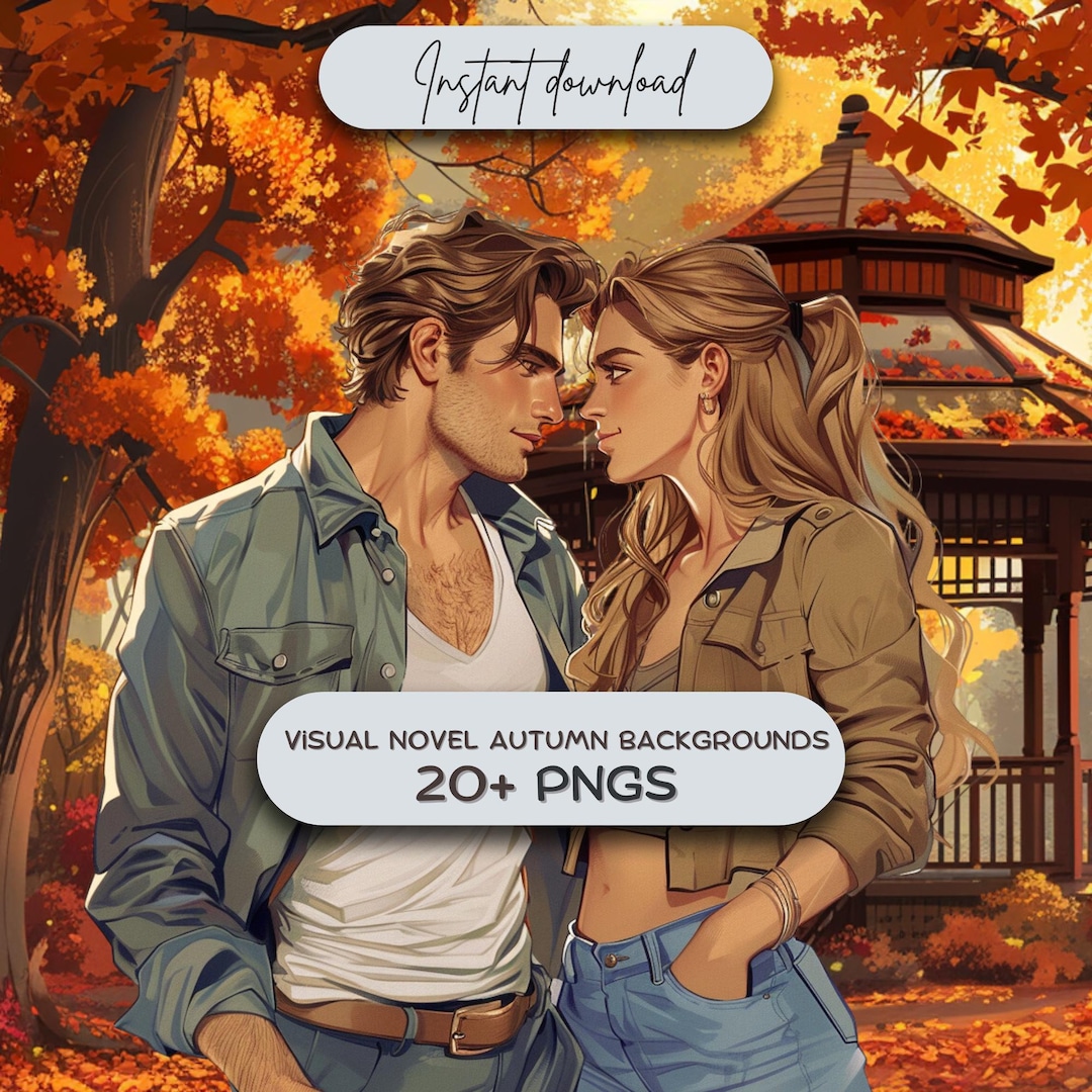 Autumn Visual Novel Background Bundle (20 PNG), High-res Low-fi ...