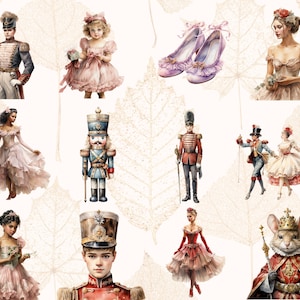 Victorian Nutcracker Christmas Clipart (75 PNG), Watercolor Fantasy ...