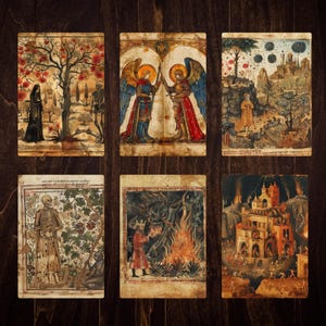 Dark Illuminated Manuscript Medieval Junk Journal Pages (50 PNG ...