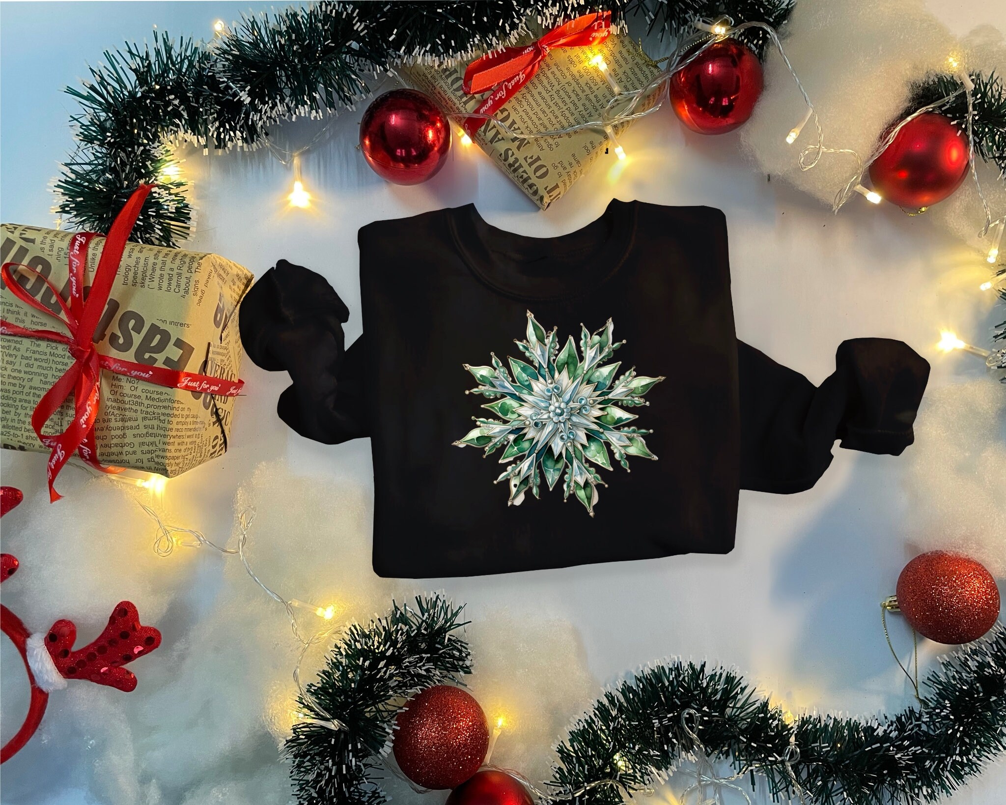 Watercolor Jeweled Snowflake Clipart Bundle 40 PNG, Christmas Card Graphic, Ornament Crafting ...