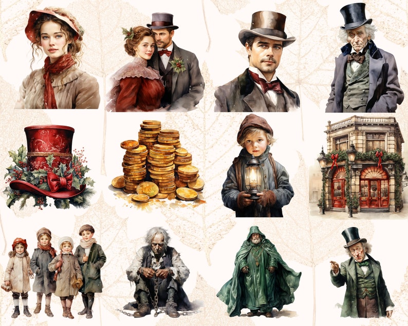 Victorian A Christmas Carol Clipart 75 PNG, Charles Dickens Literature ...