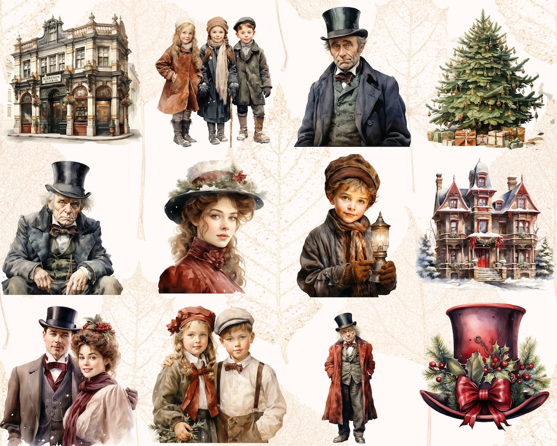 Victorian A Christmas Carol Clipart 75 PNG, Charles Dickens Literature ...