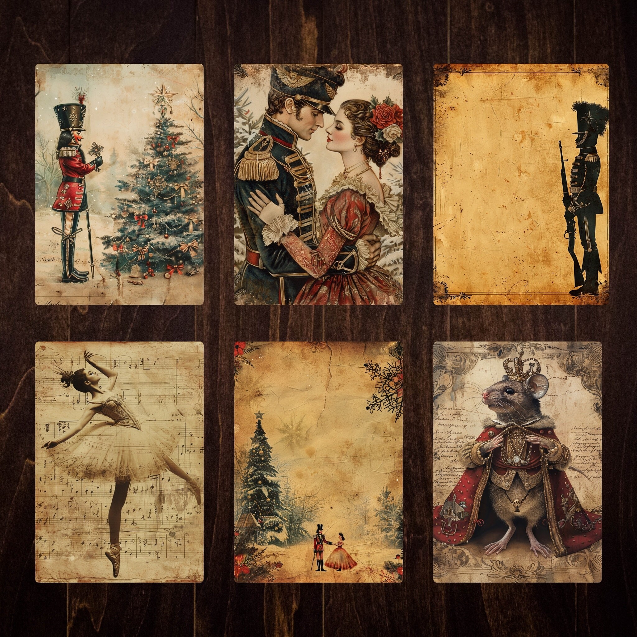 The Nutcracker Junk Journal Pages (20 PNG), Holiday Scrapbooking Paper ...
