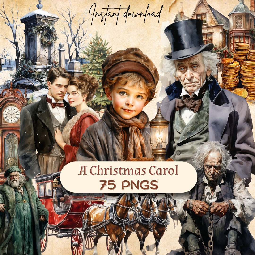 Victorian A Christmas Carol Clipart (75 PNG), Charles Dickens ...