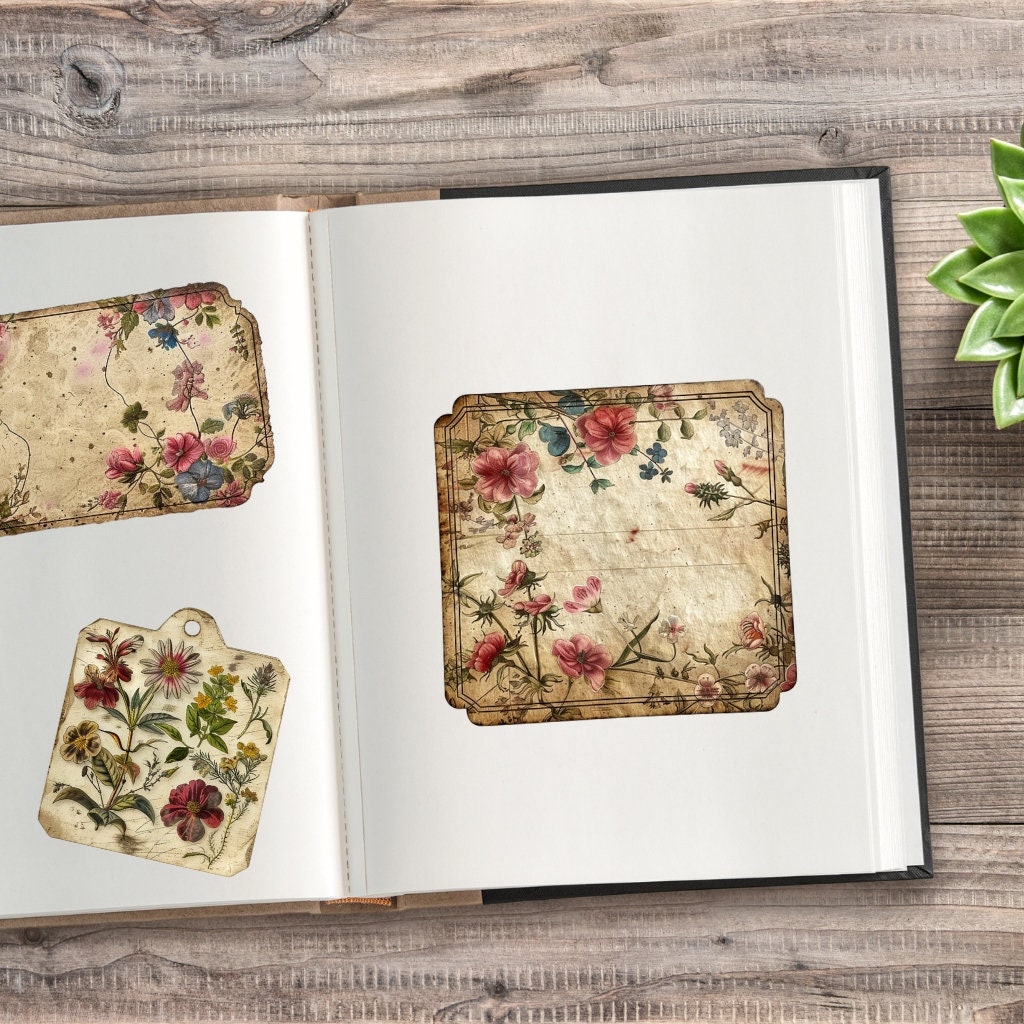 Victorian Label Ephemera Bundle 30 PNG, Printable Apothecary Supplies ...