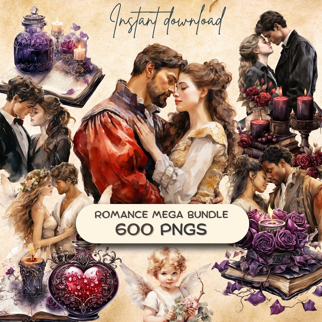 Period Romance MEGA Bundle (600 PNG), Couples in Love, Vintage Junk ...