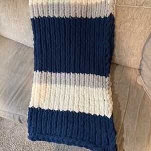 Hand Crocheted Chunky Knit Blanket | Multiple Colors + Sizes Available ...