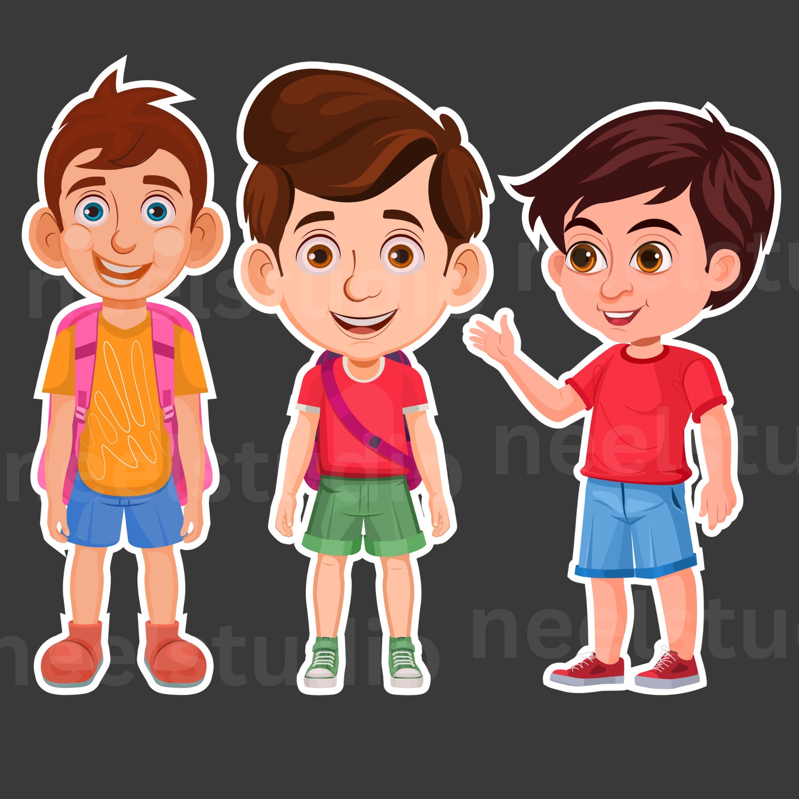 KIDS Clipart and Printables Stickers Png-svg-eps File 60 - Etsy