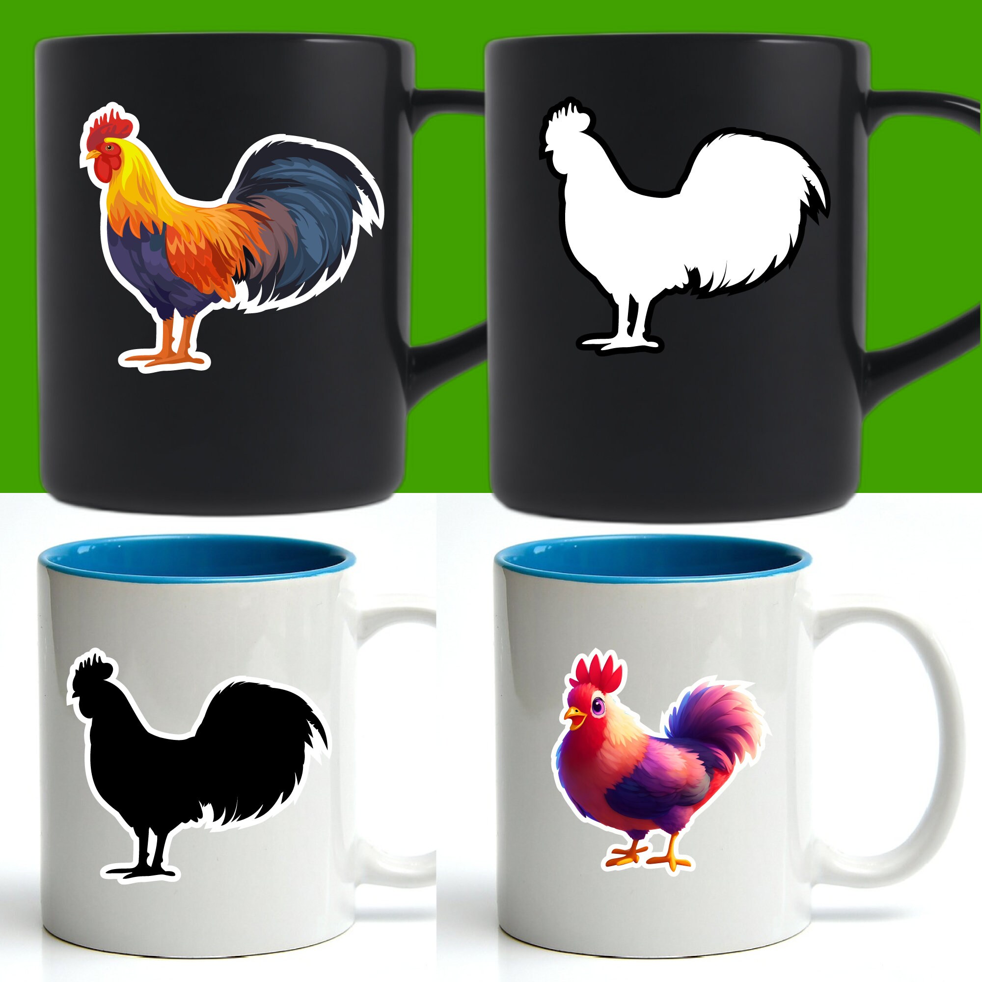 Chicken Clipart Printable Stickers 1-svg 1-eps - Etsy