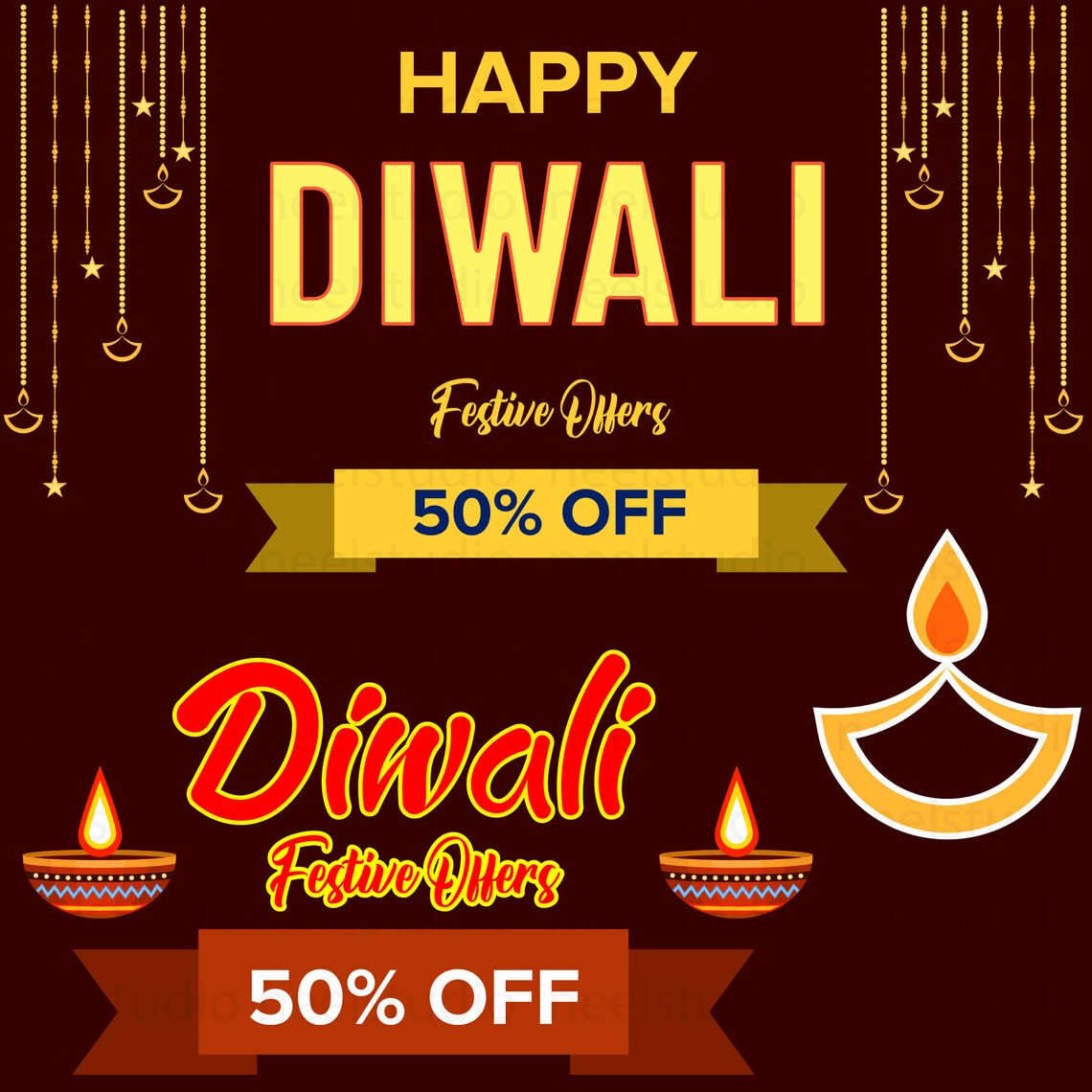 Buy Diwali Clipart, Deepavali Diya, Diwali Printable Stickers and ...