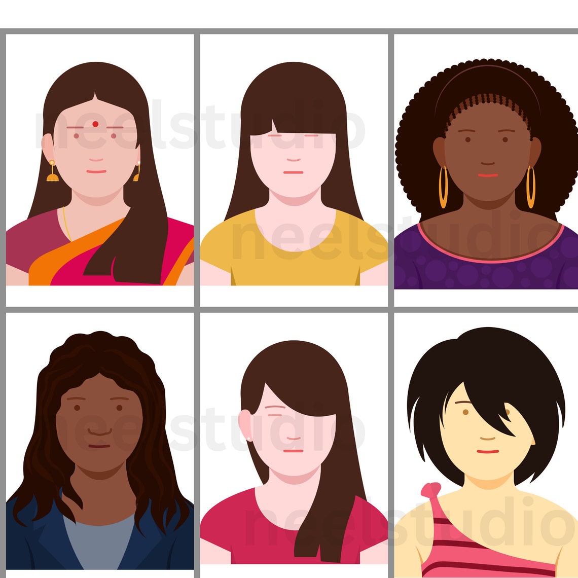 Buy AVATAR People Characters, Png-svg-eps File Stickers, Clipart, 27 ...