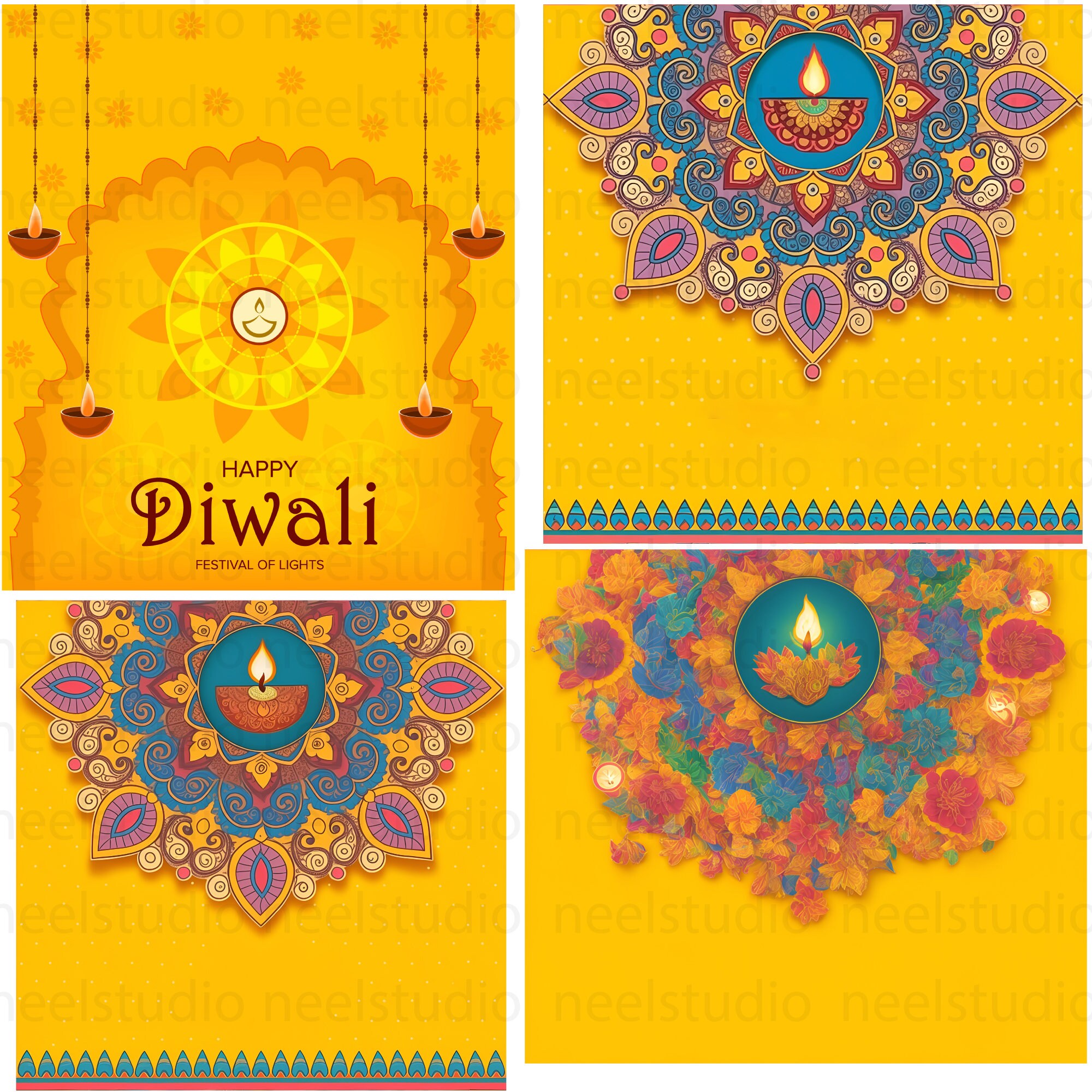 Buy Diwali Clipart, Deepavali Diya, Diwali Printable Stickers and ...