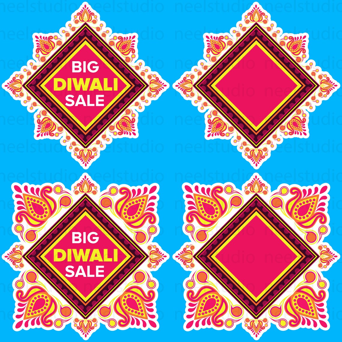 Buy Diwali Clipart, Deepavali Diya, Diwali Printable Stickers and ...