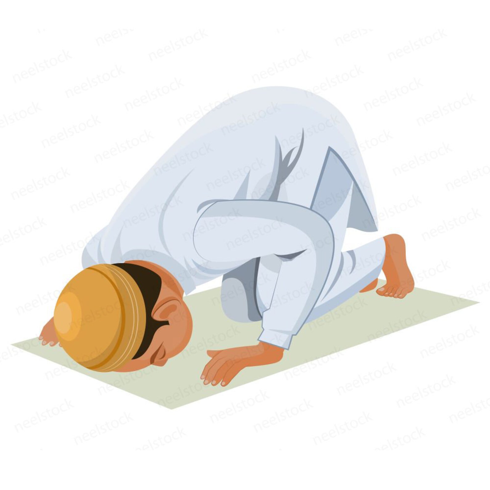 Man Praying Namaz Islamic Illustration, Printable, 1 Eps, 2 High ...