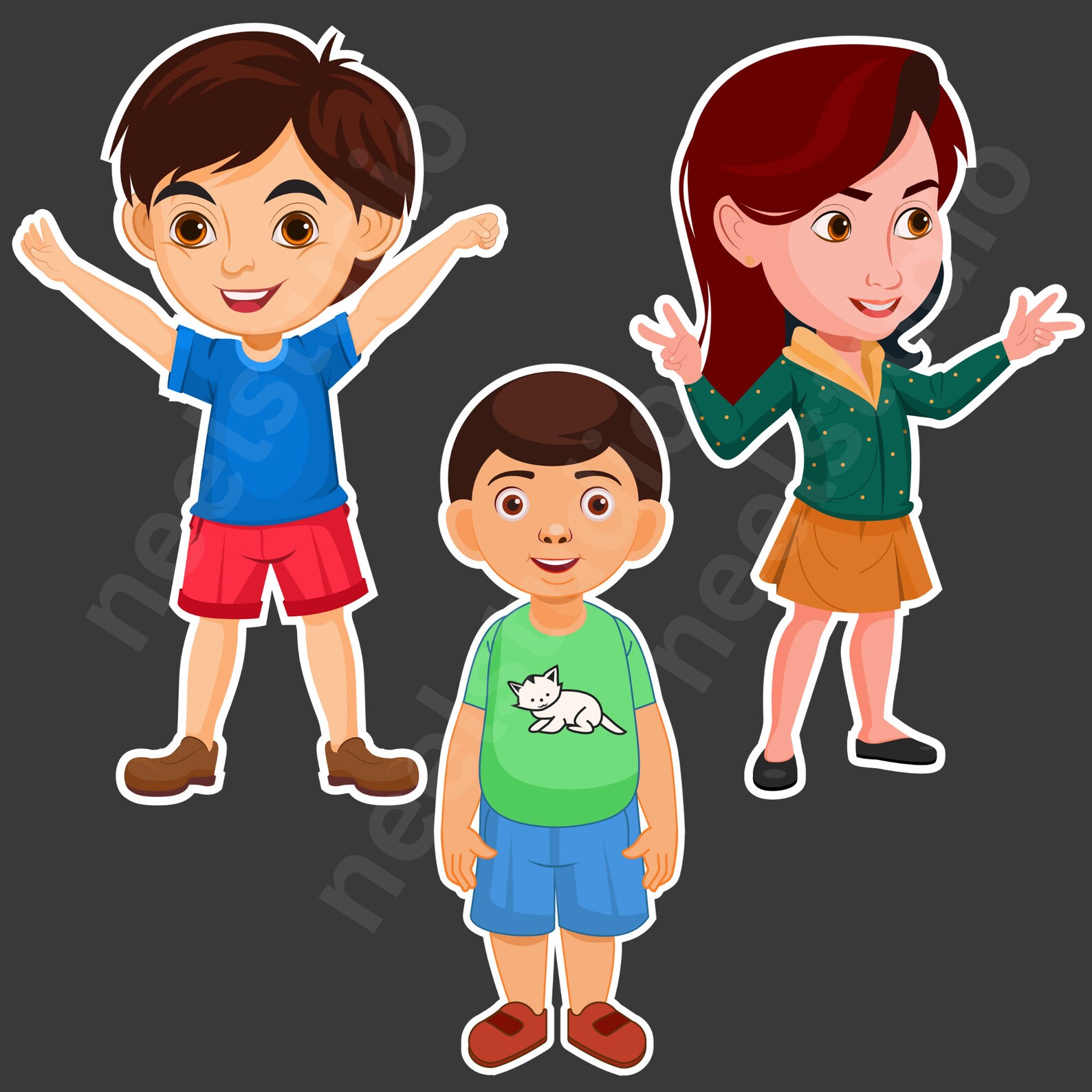 KIDS Clipart and Printables Stickers Png-svg-eps File 60 - Etsy