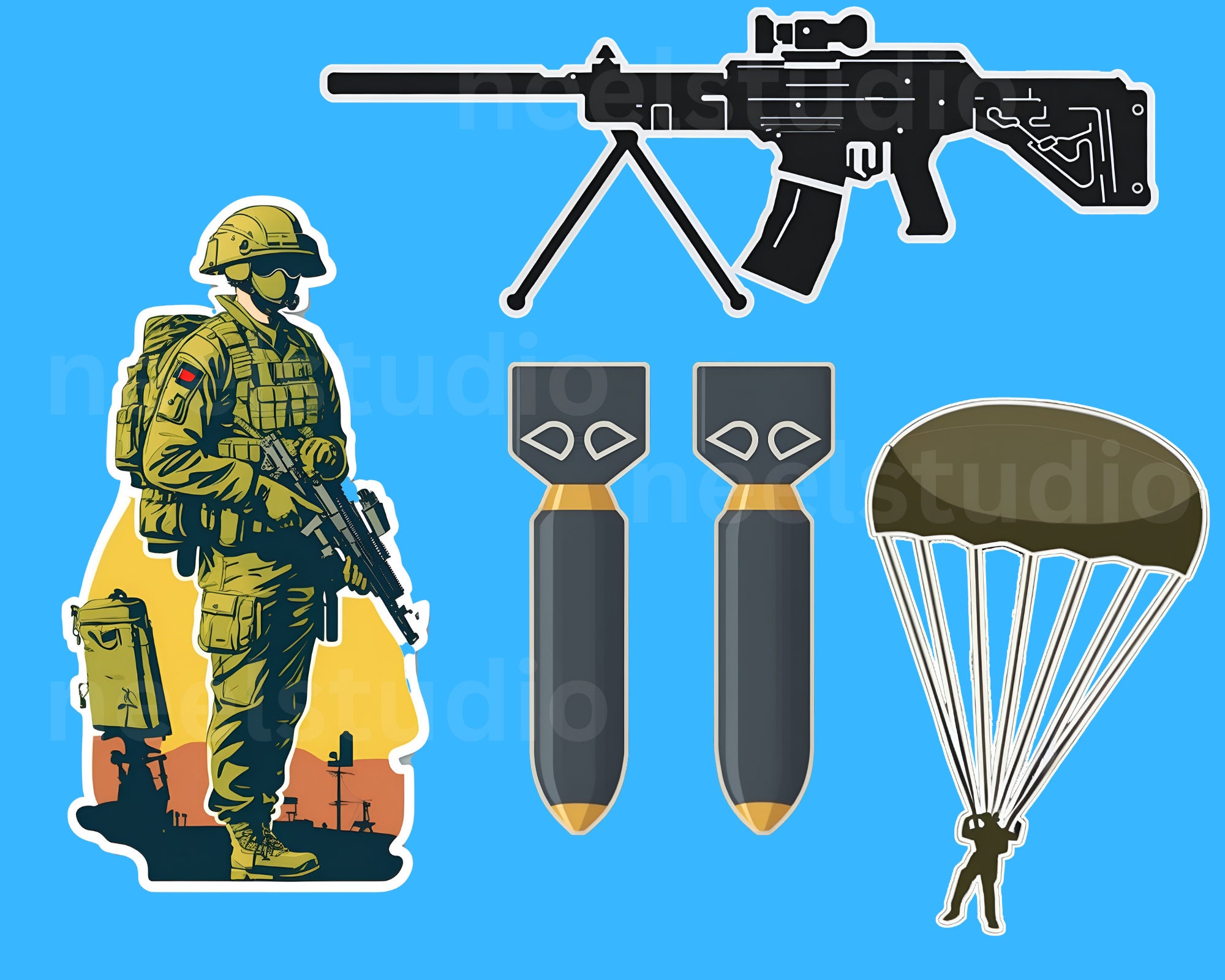 Military Sticker Sticker PNG Sticker Icons Military - Etsy