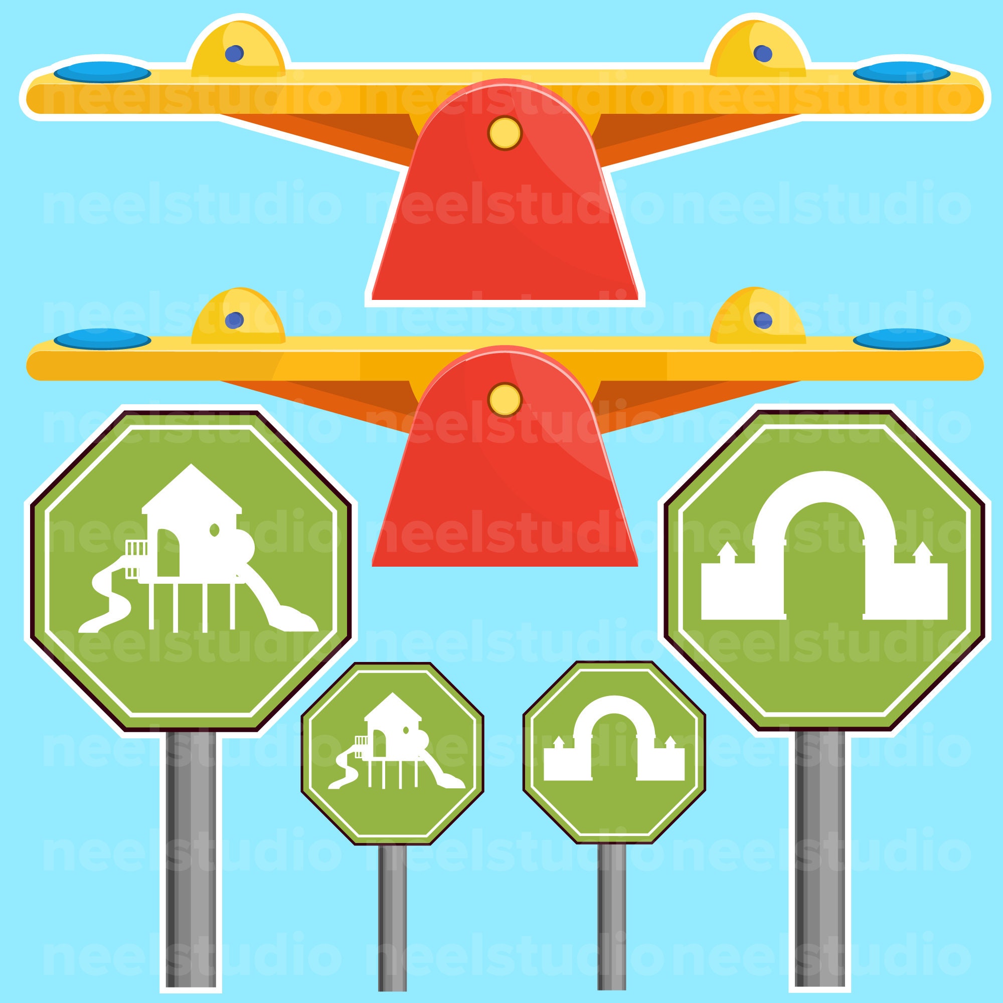 Playground Clipart and Printables, for Scrapbooking, Cricut Cut Files ...