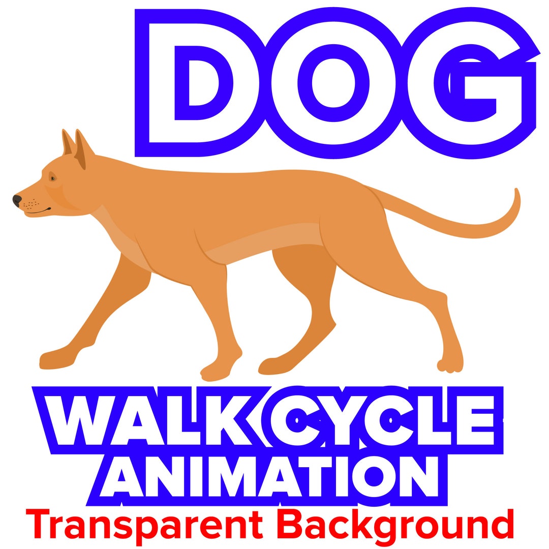 DOG Walk Cycle Animation in Loop, With Transparent Backgrounds, High ...