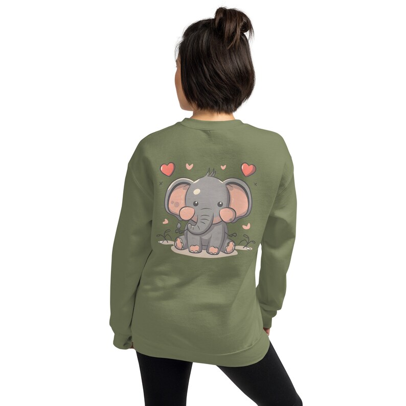 Charming Heart & Elephant Embroidered Sweatshirt: Cozy Love - Etsy
