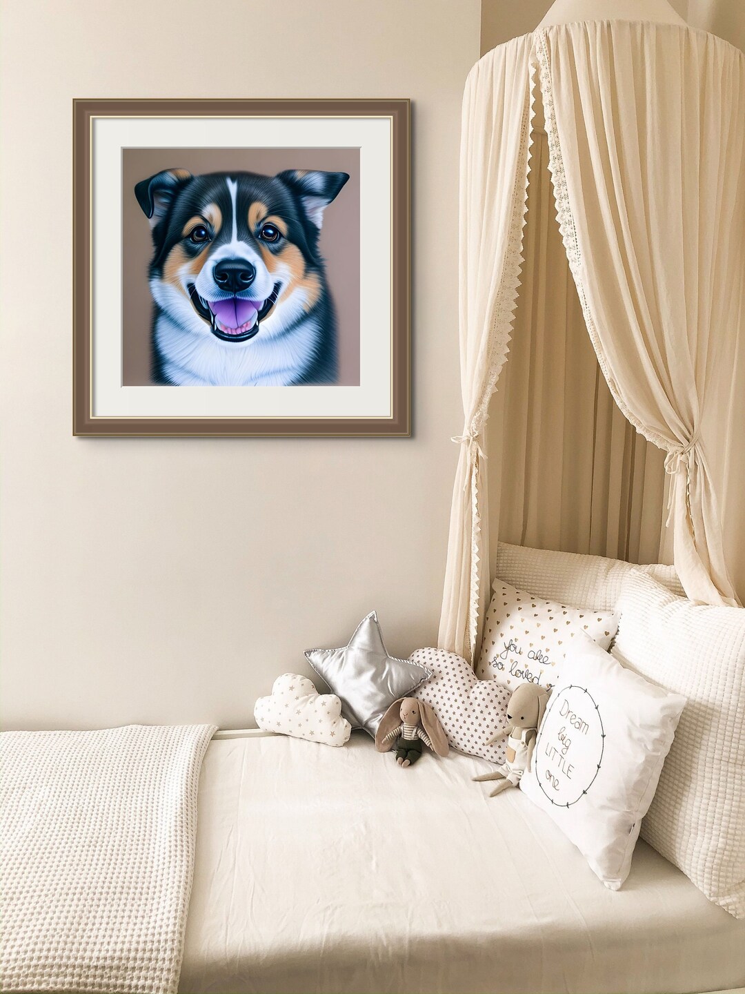 Joyful Corgi Portrait, Square Dog Art Print (digital Download) - Etsy