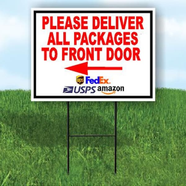 Deliver Packages Front Door Yard Sign - Etsy