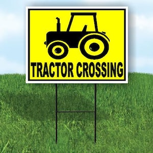 Tractor Crossing Yellow Yard Sign Road Sign With Stand - Etsy